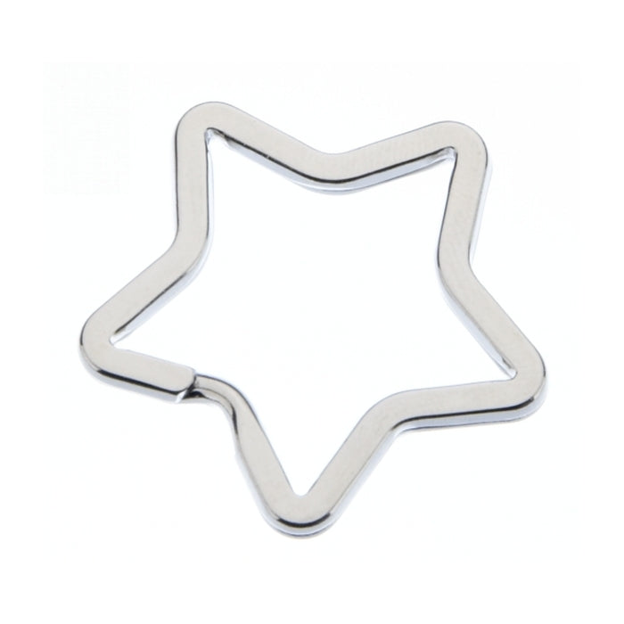 Star Shaped 32mm Split Rings / Key Rings Flat Nickel Plated — SpringXpert